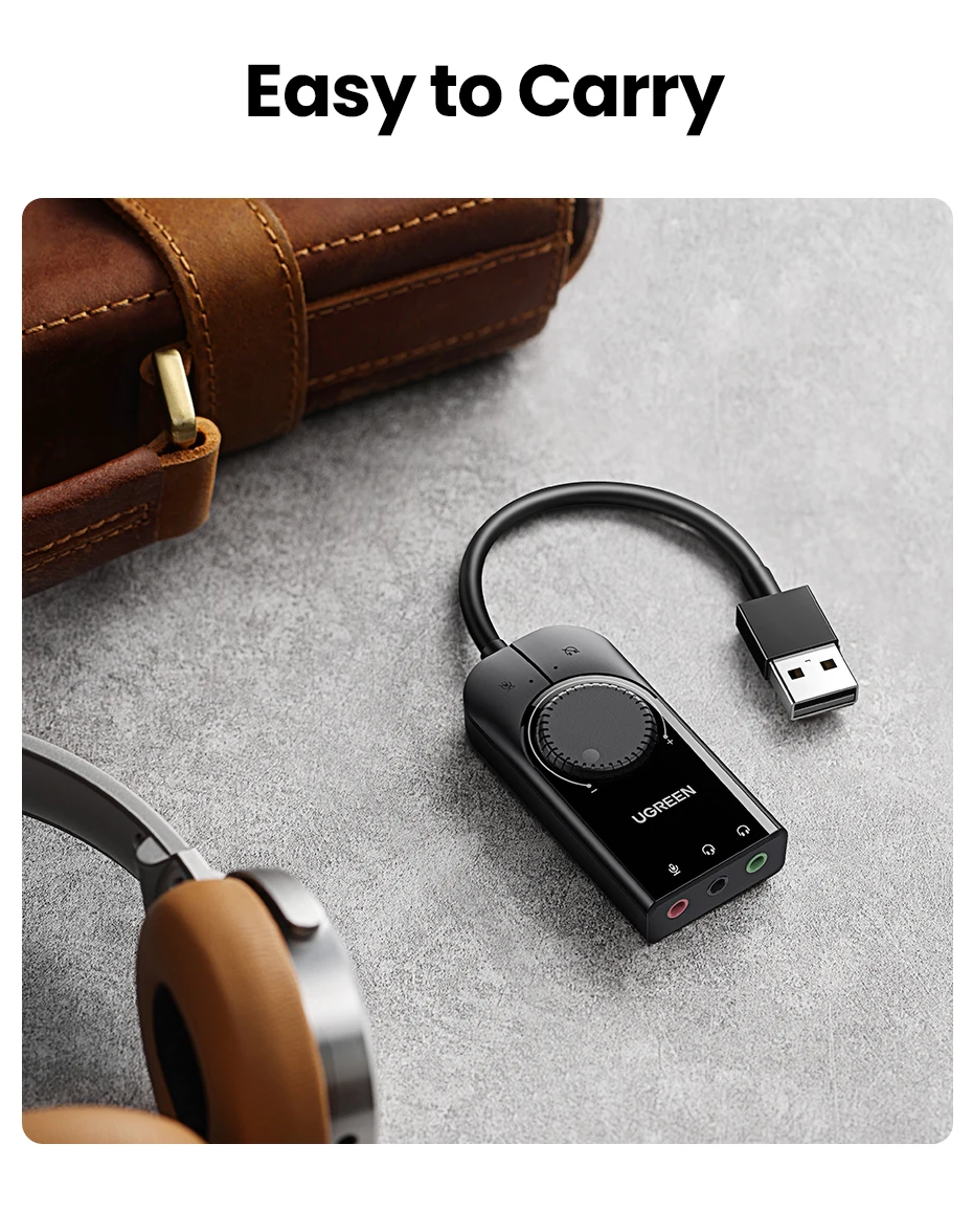 Ugreen USB Sound Card Audio Interface - External 3.5mm Microphone ...