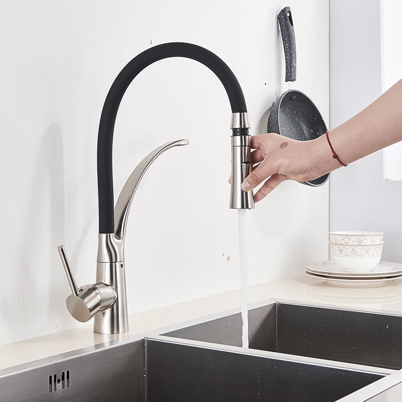 Flexible Spot Kitchen Mixer Faucet Single Handle Hot Cold Water Metered ...
