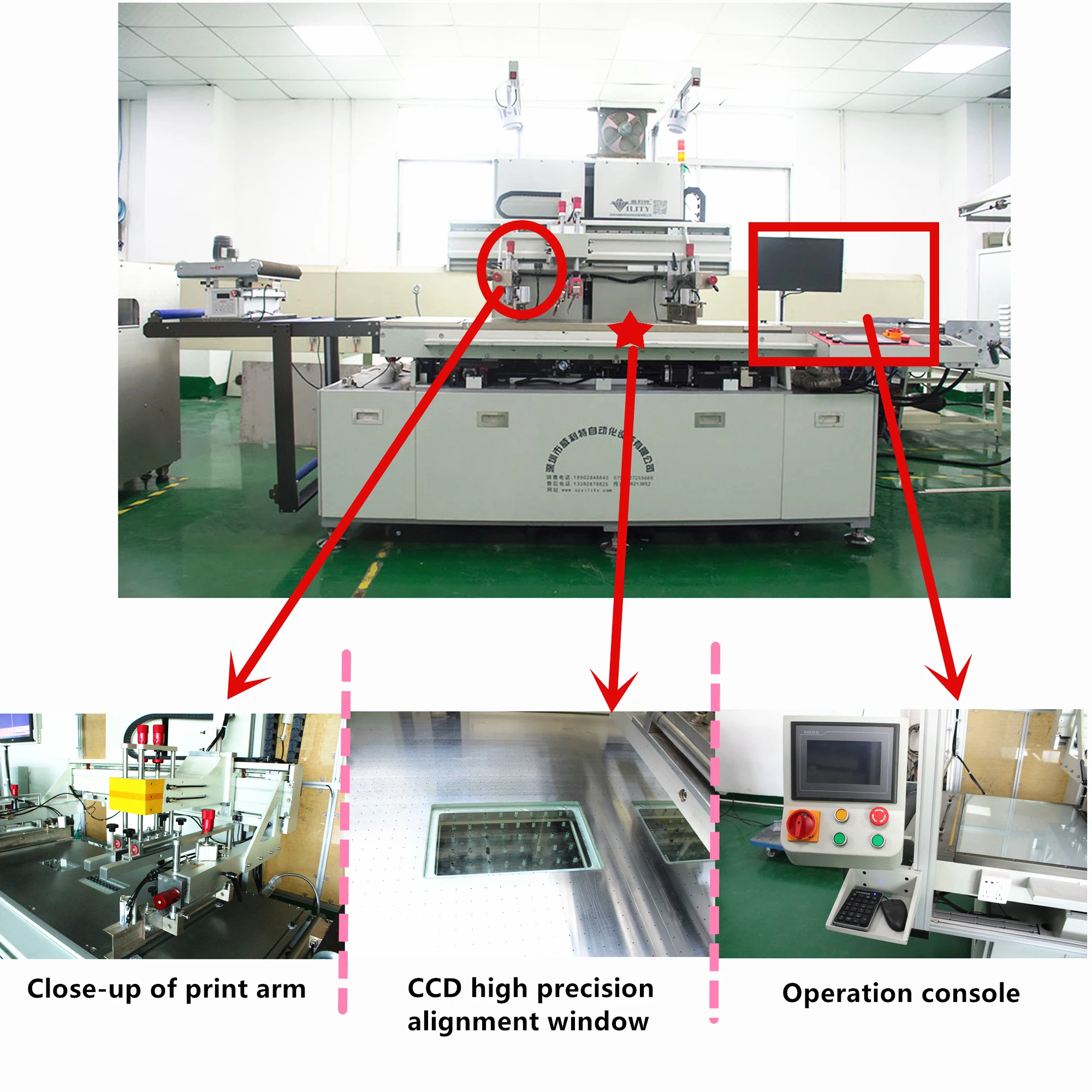 Industrial Automatic Pneumatic Silk Screen Printing Machine CCD Roll to ...