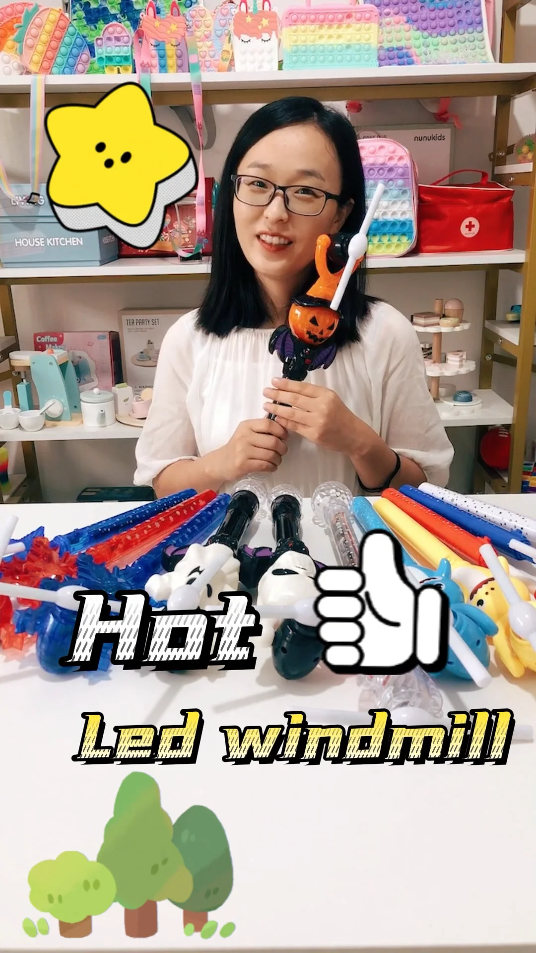 Fw160 Wholesale Light Up Children Fidget Toys Flashing Windmill Toy Windmills Children Spinner ...