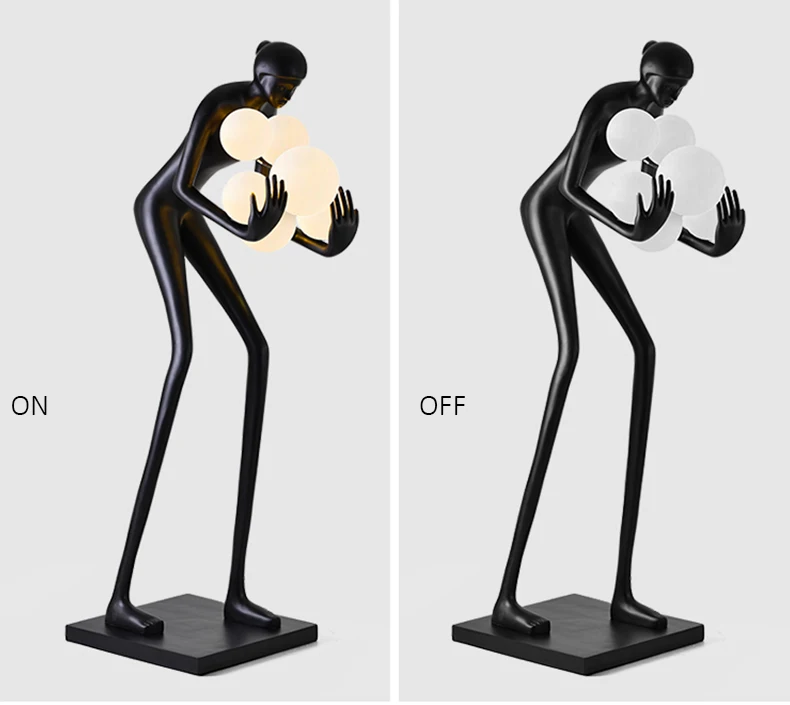 Designer Resin Humanoid Sculpture Standing Floor Lamps Modern Led ...