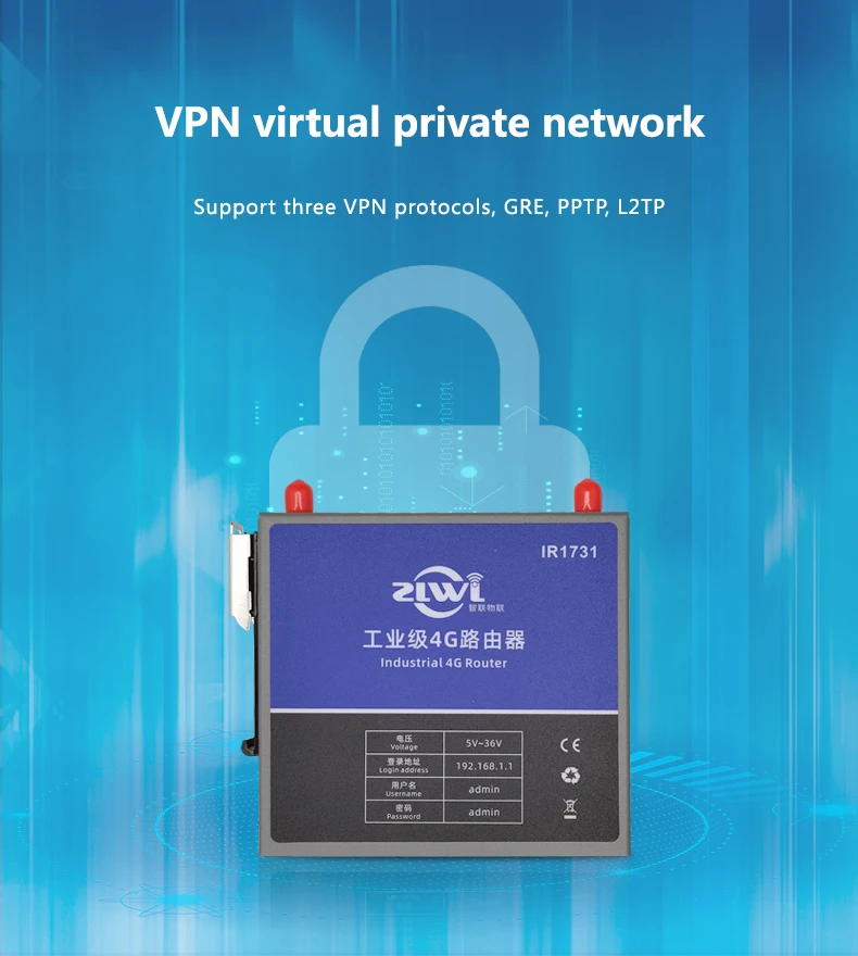 ZLWL IR1000 Industrial 4G LTE Wireless Router with SIM