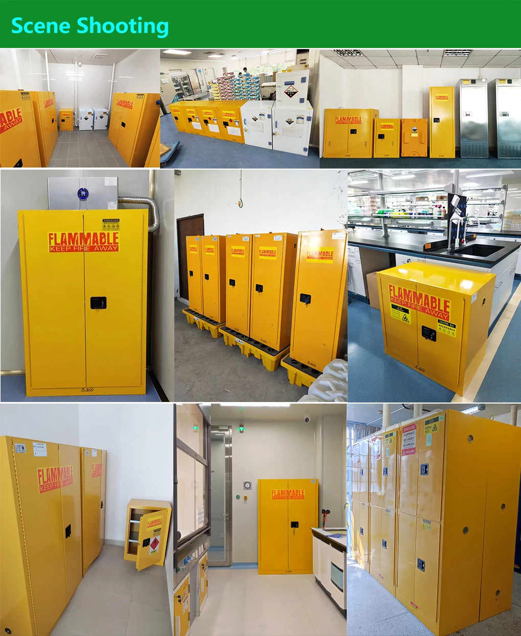 Self-Closing Double Door Fireproof Chemical Storage Cabinet 45 Gal/170L ...