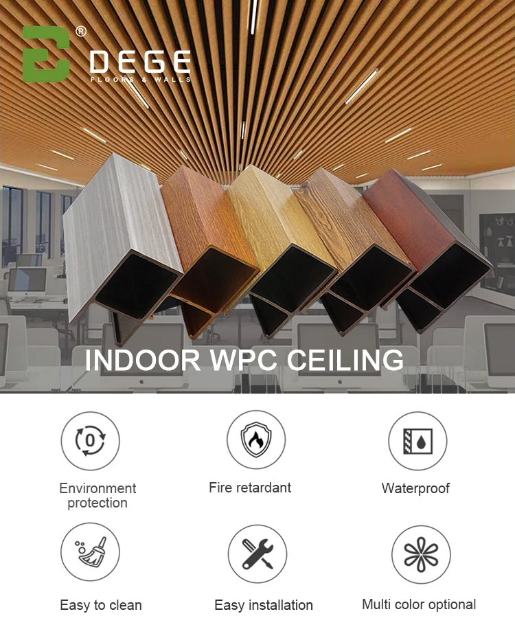 Waterproof Indoor Wpc Wall Panel Ceiling For Office And Station ...
