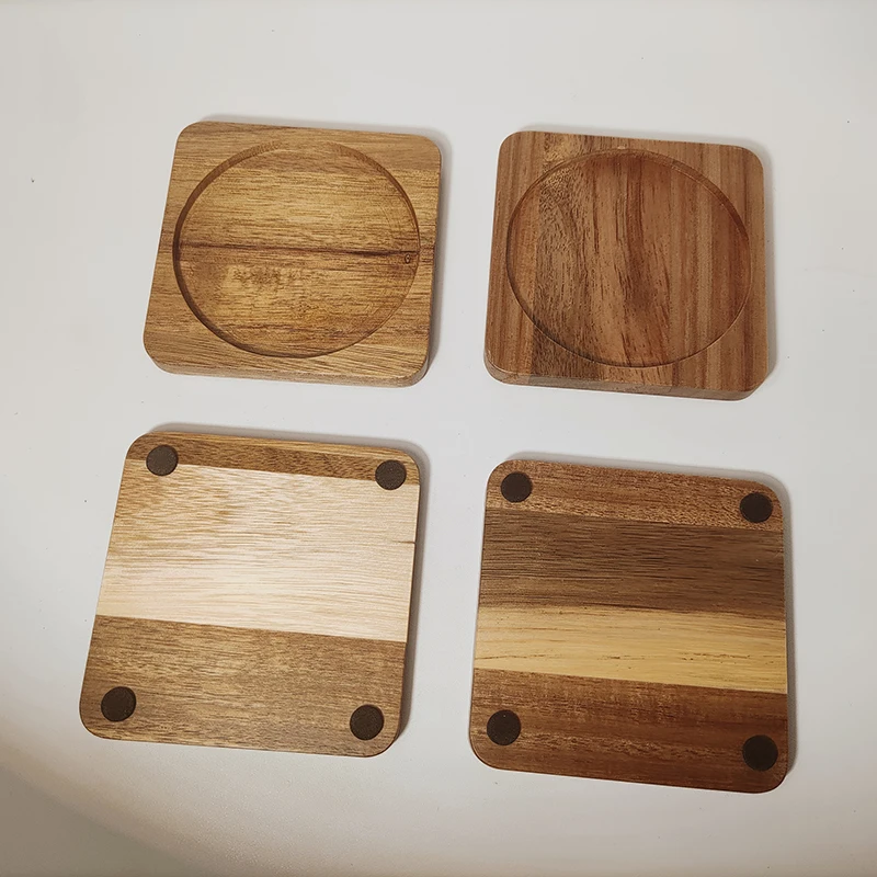Acacia Coaster Wood Custom Round 4 Inches for Party Hotel