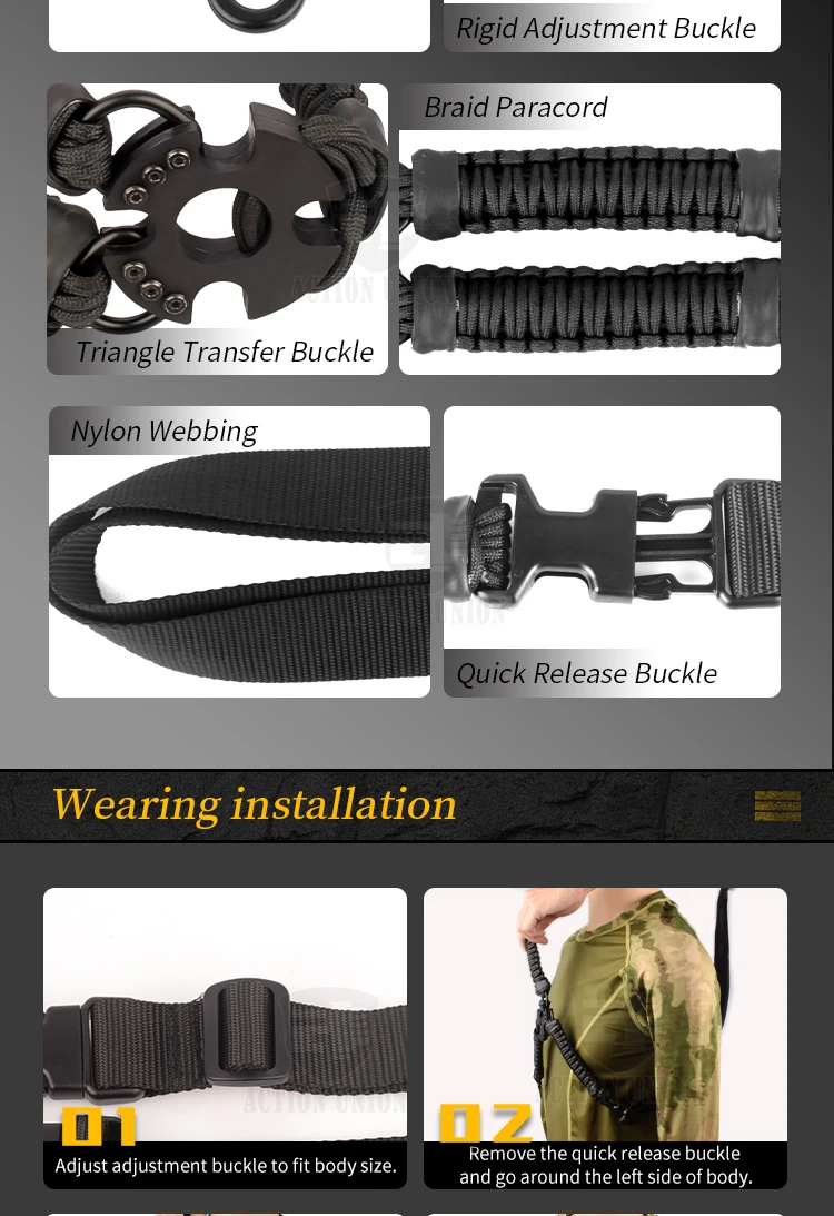 Adjustable Hunting Accessories Shooting Shoulder Strap 1 Single Point ...