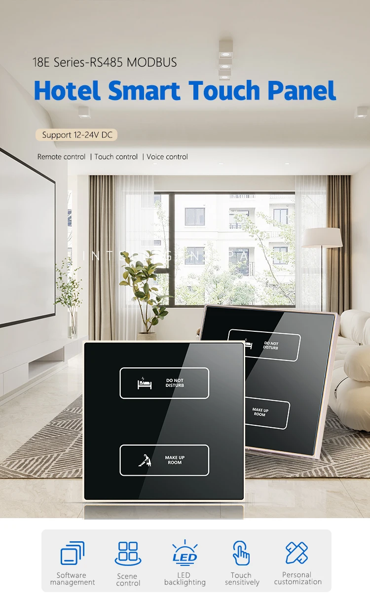 18E Series-Rs485 12-24V MODBUS Hotel Smart Touch Panel