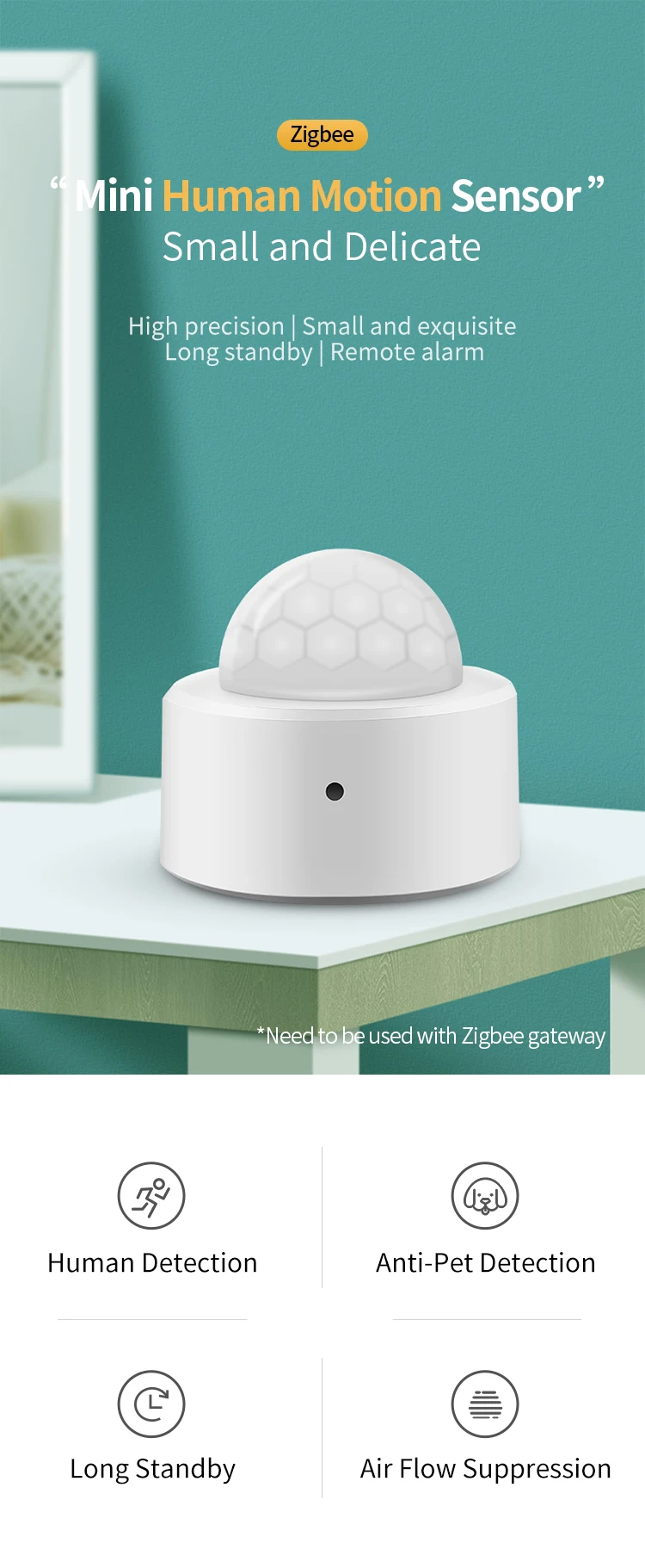 Tuya Smart Ceiling Mounted Zigbee Mini Infrared Motion Detector Human ...