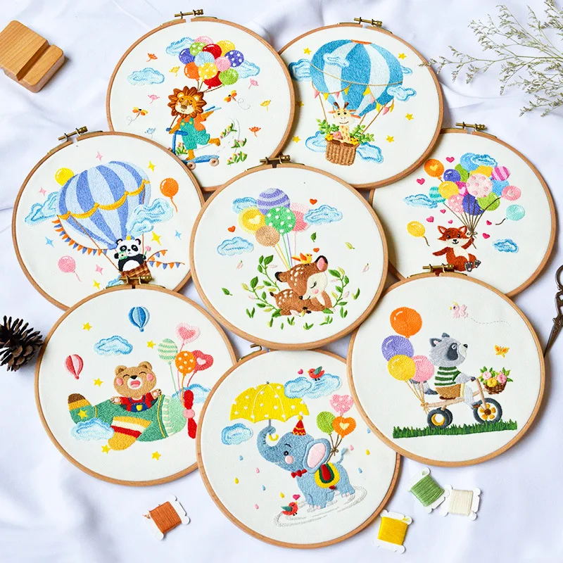 Diy Embroidery Set Cartoon Embroidery Sewing Kit With Patterns And ...
