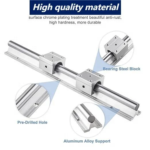 Sbr Round Linear Guide Rail With Linear Rail Shaft Support For Linear ...