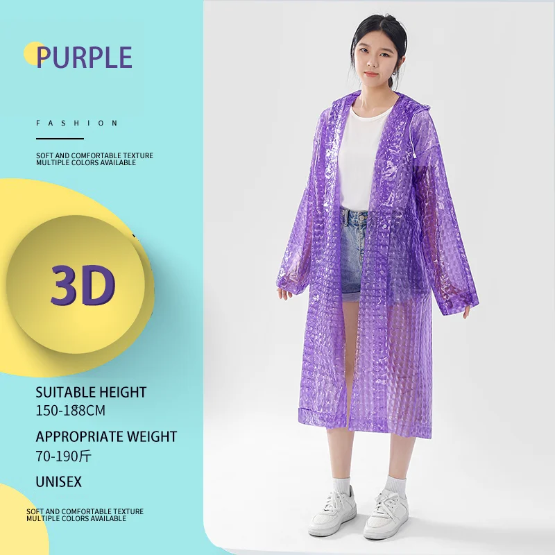 New Features Fashionable Raincoats 3d Stereo Long Raincoat Camping For ...