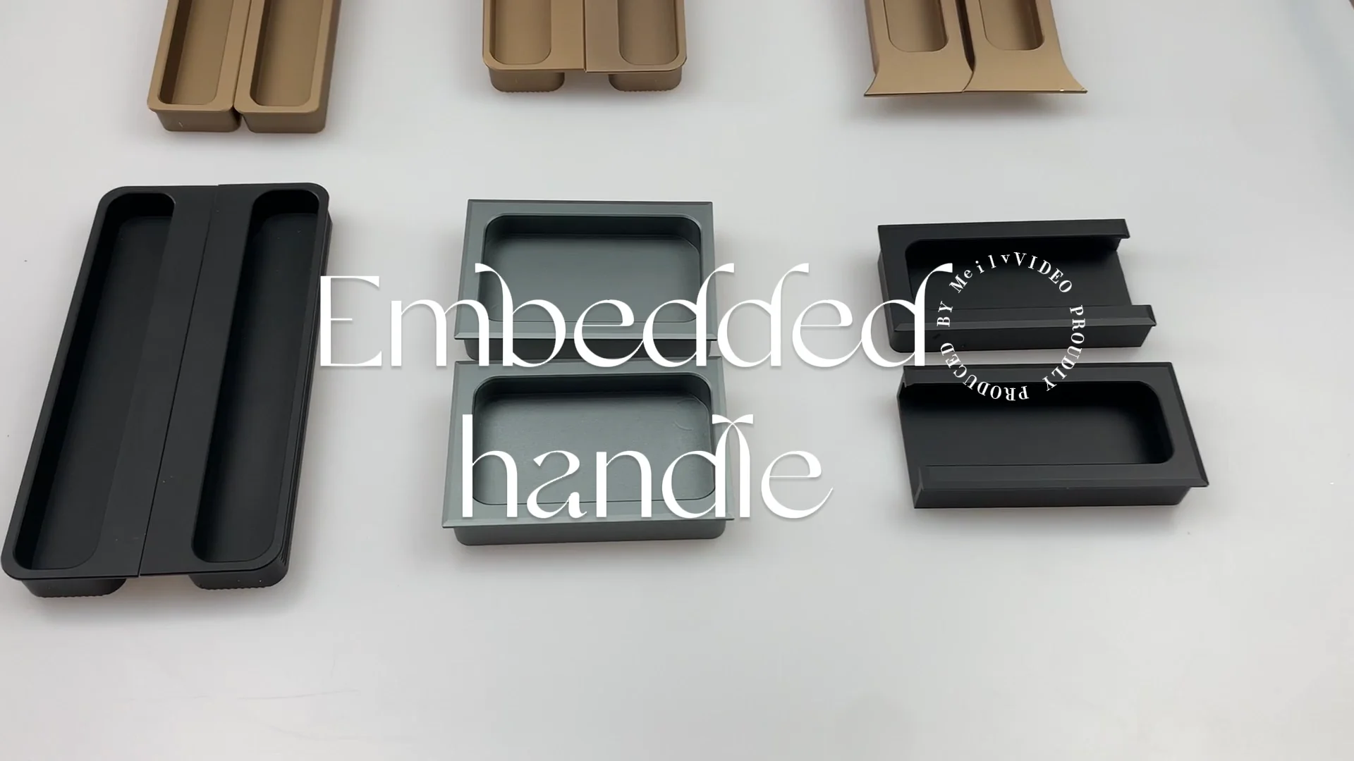 Aluminum Furniture Haardware Black Kitchen Cabinet Concealed Handle ...