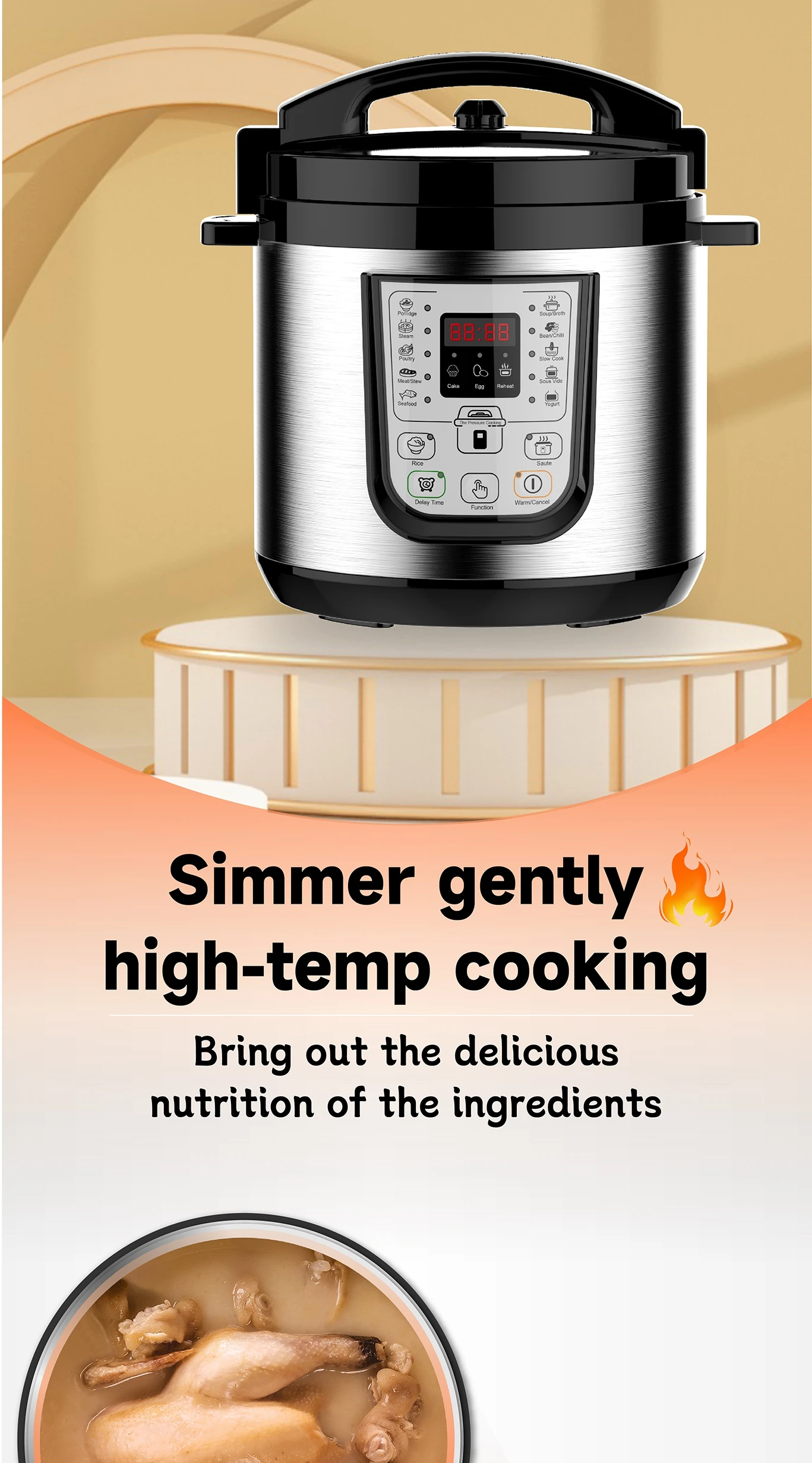 Pressure Rice Cooker 220v 5l/6l/8l/10l/12l 80kpa Ptfe Smart Kitchen ...