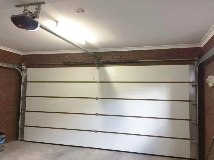 16x8 Double Car Sectional Steel Automatic Garage Security Door Wood ...