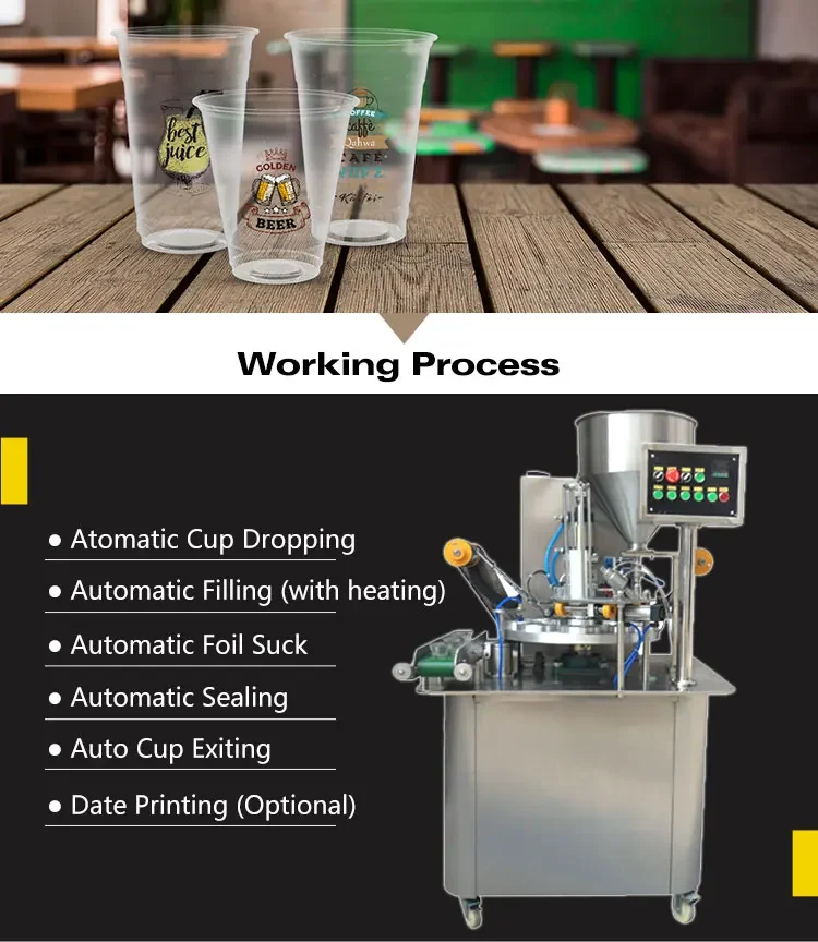 Yogurt Packaging Package Rectangular Jelly Cup Rotary Automatic Liquid ...