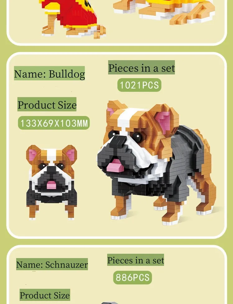 DIY Mini Cartoon Character Building Blocks - Pet Dogs
