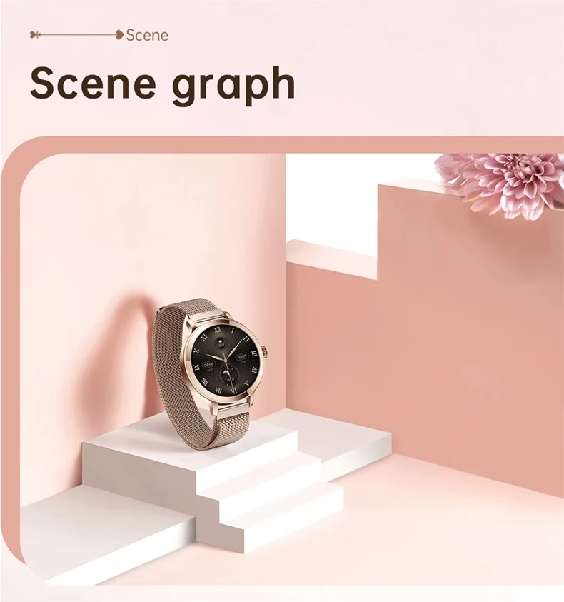 Women's Smartwatch NX7, AMOLED Round Screen, Heart Rate Monitor, BT ...