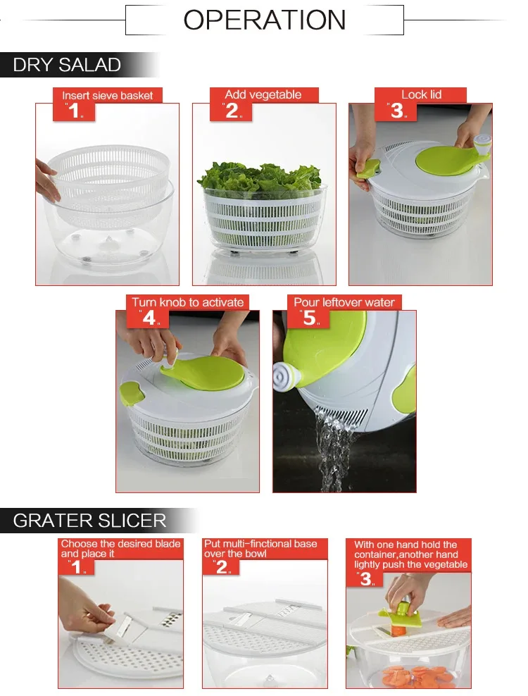 6 in 1 Multi Kitchen 4L Salad Set - Efficient & Durable