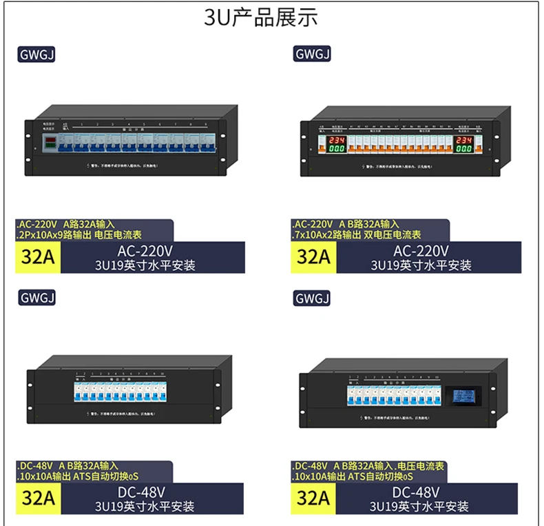 Dc-minus 48V Power Distribution Unit - 2 Inputs, 20 Outputs