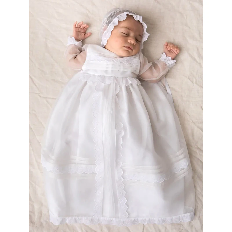 Infant Christening Clothes Wholesale Baby Girl Long White Baptism ...