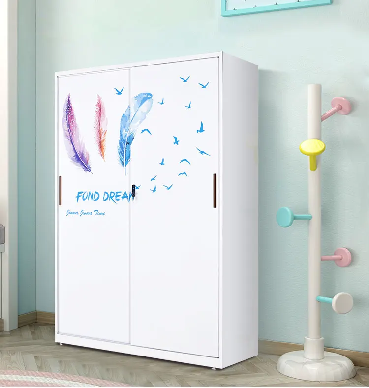 Luxury Metal Printing Wardrobe Steel Wardrobes Lockers 3 Door Wardrobe ...