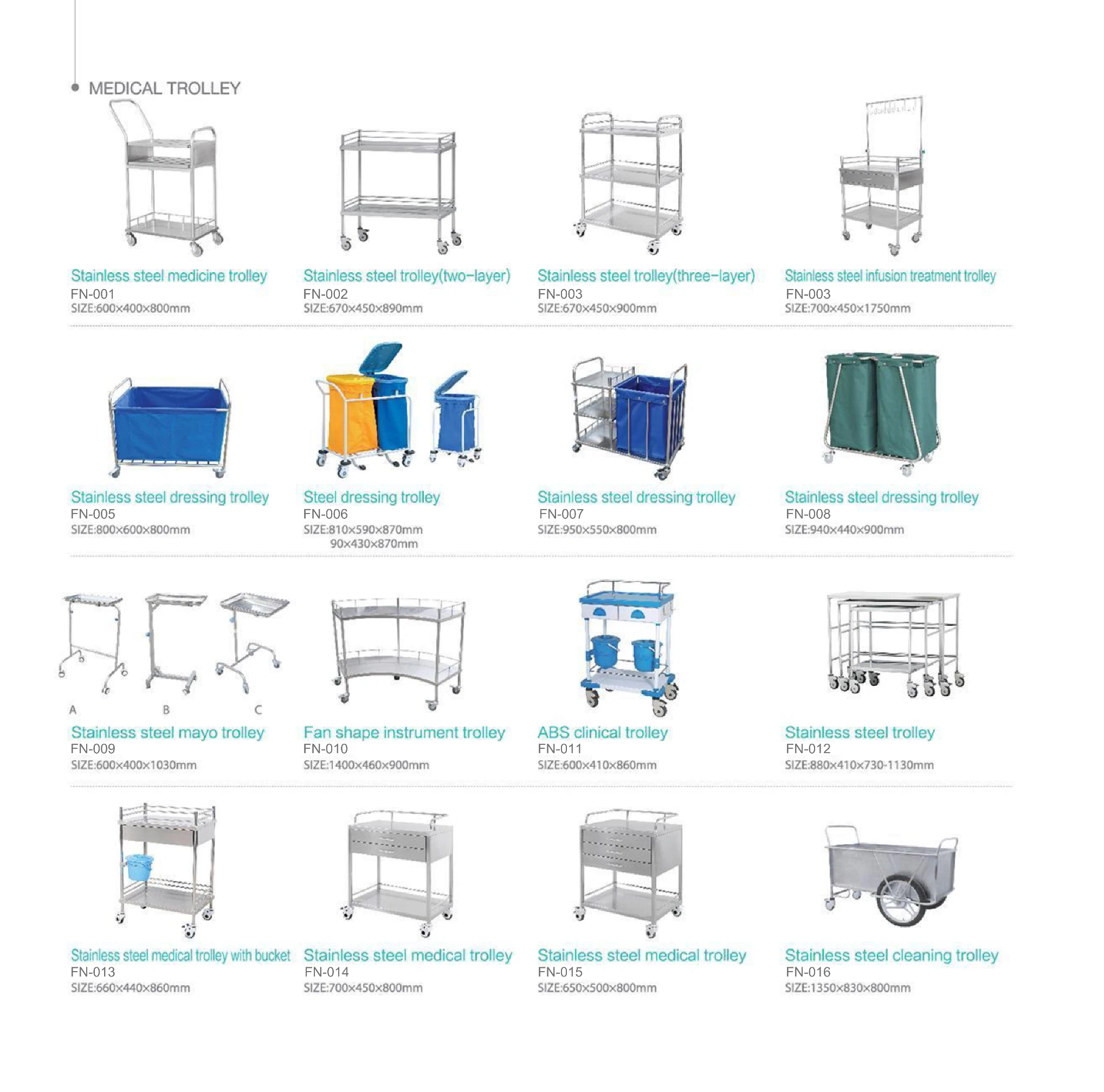 Hospital ABS Medical Mobile Medication Changing Patient Nursing Trolley ...