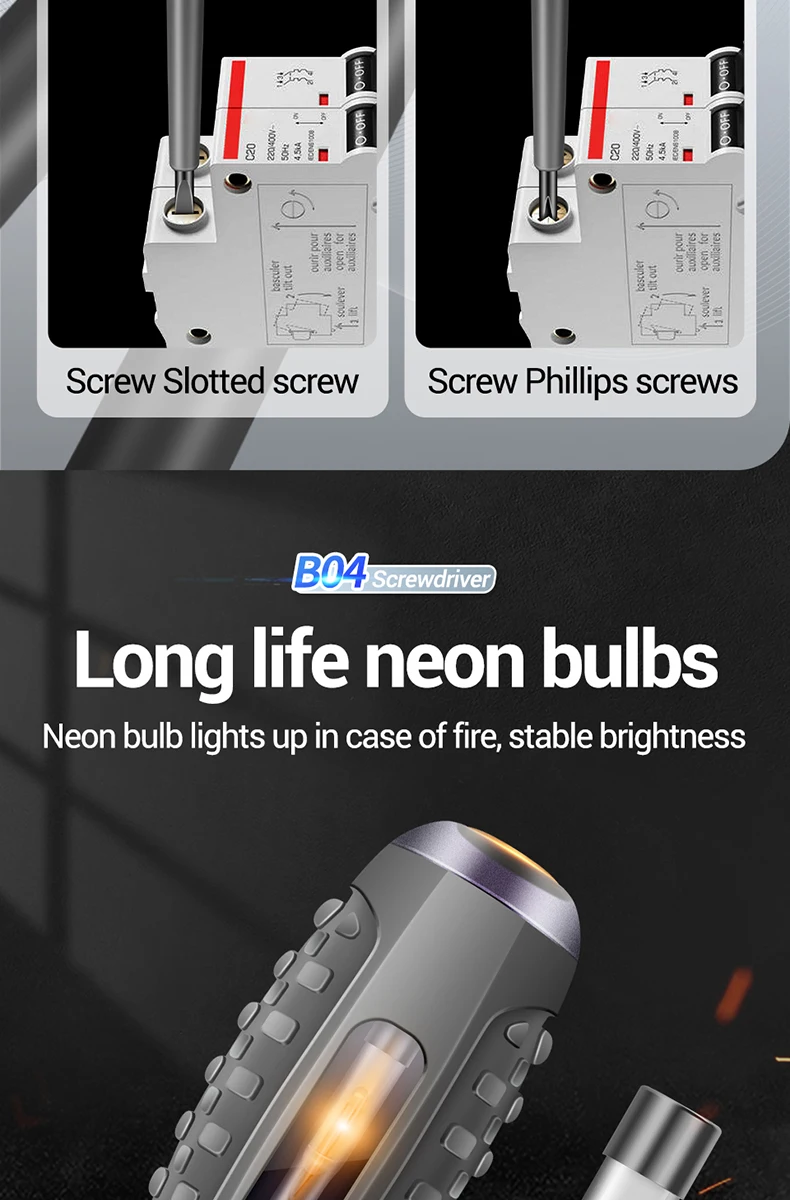 ANENG B04 Screwdriver with Neon Bulb Indicator Detector