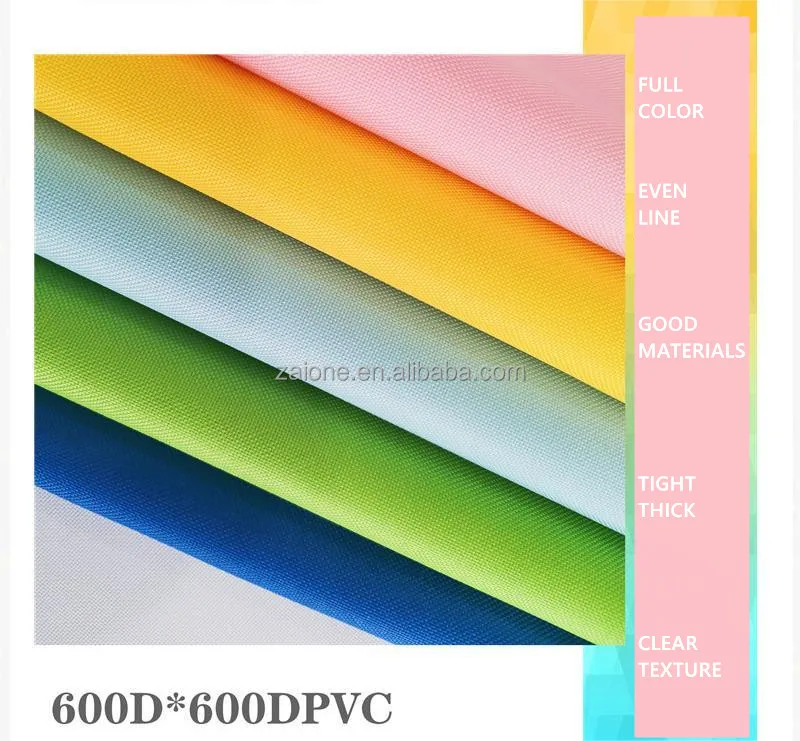 By Yard Colorful Waterproof 600d Polyester Oxford Pvc Coated Fabric For ...