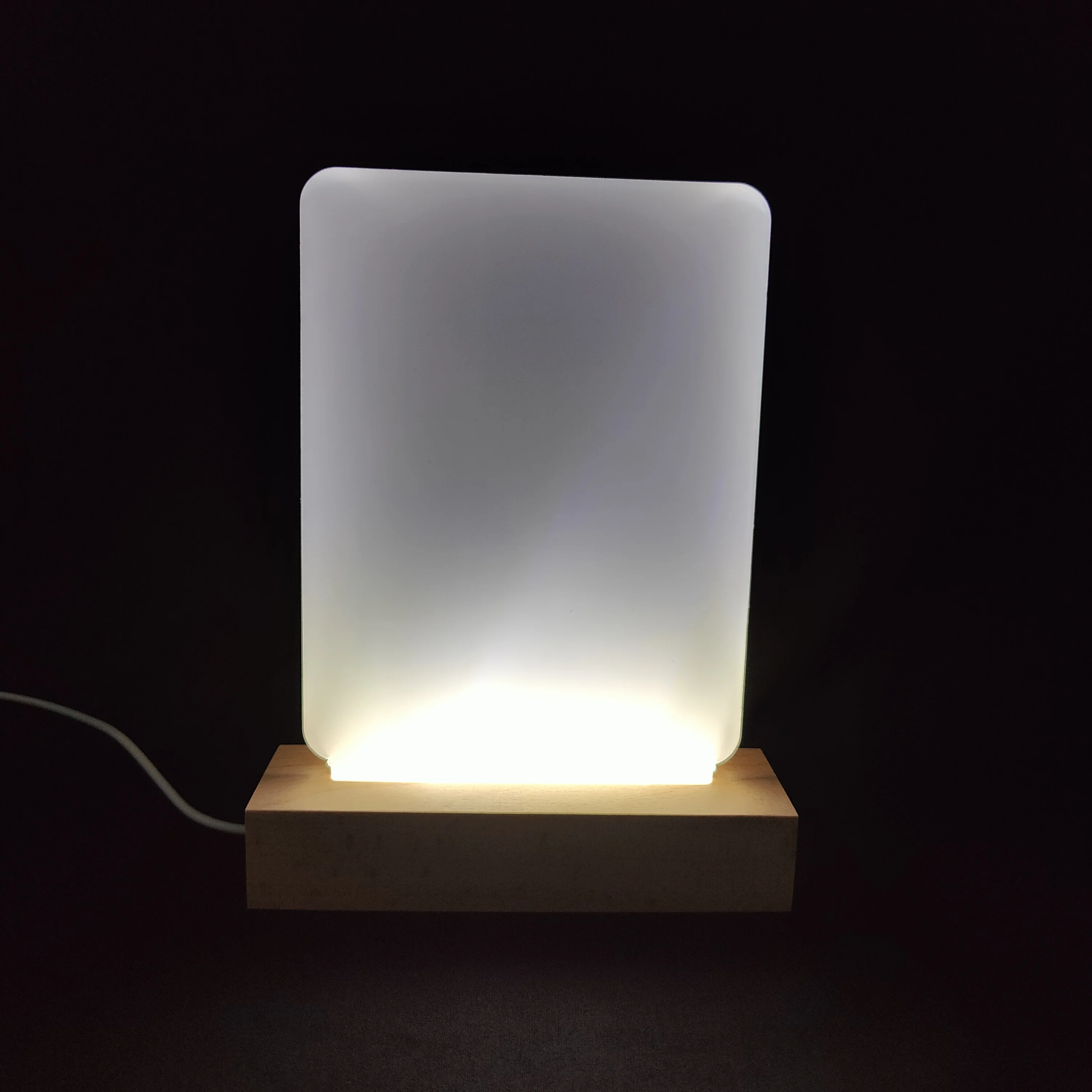 Blanks Acrylic Sublimation Light up Stand with Wooden Base