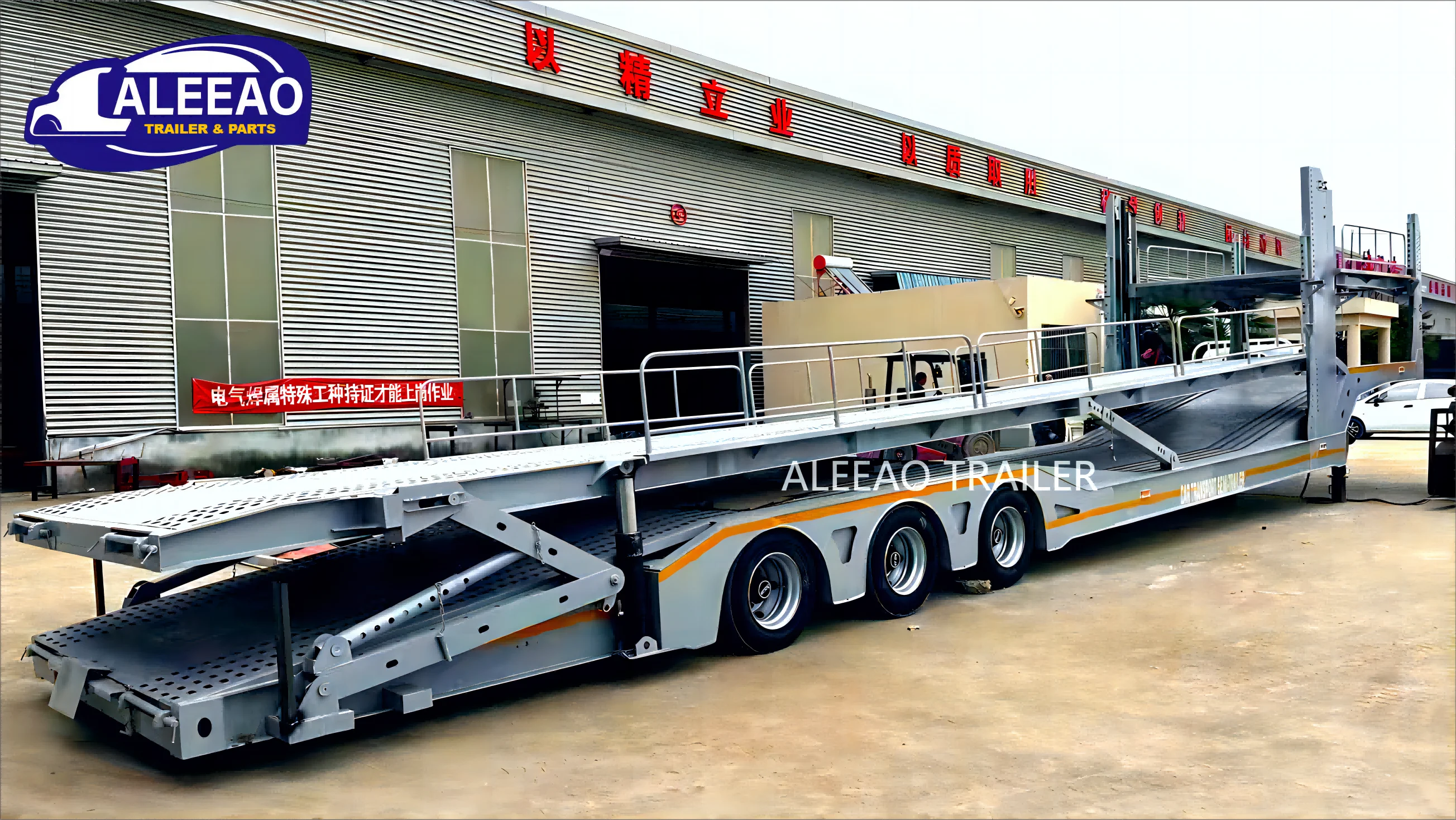 ALEEAO Car Hauler Truck and Trailer 2 Axle 3 Axle Car Carrier Trailer ...