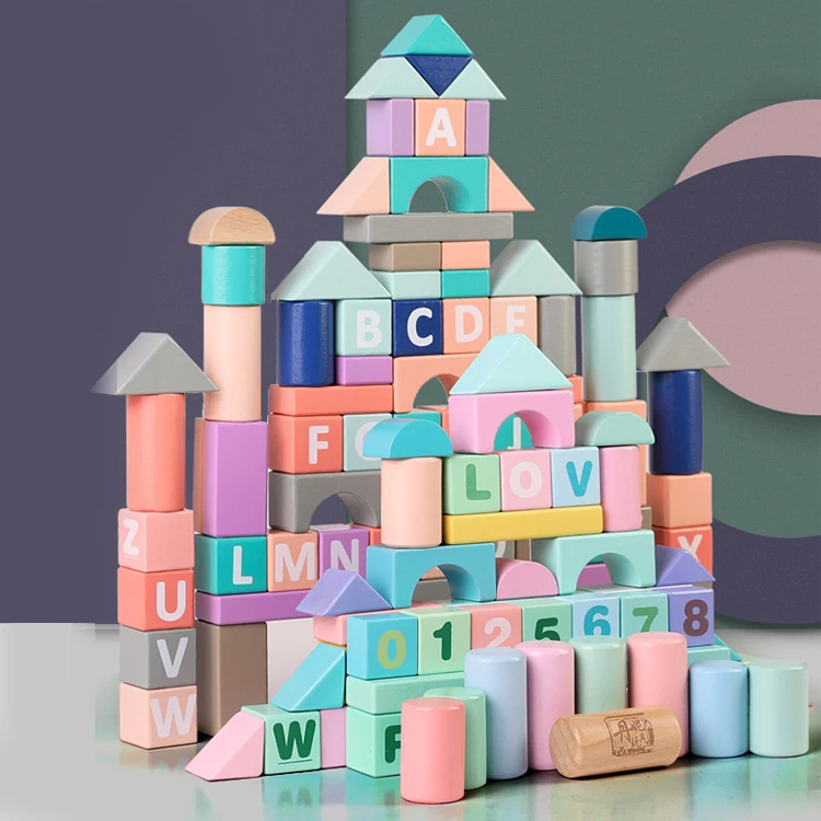Custom Montessori Wooden Stacked Alphabet Number Building Blocks ...