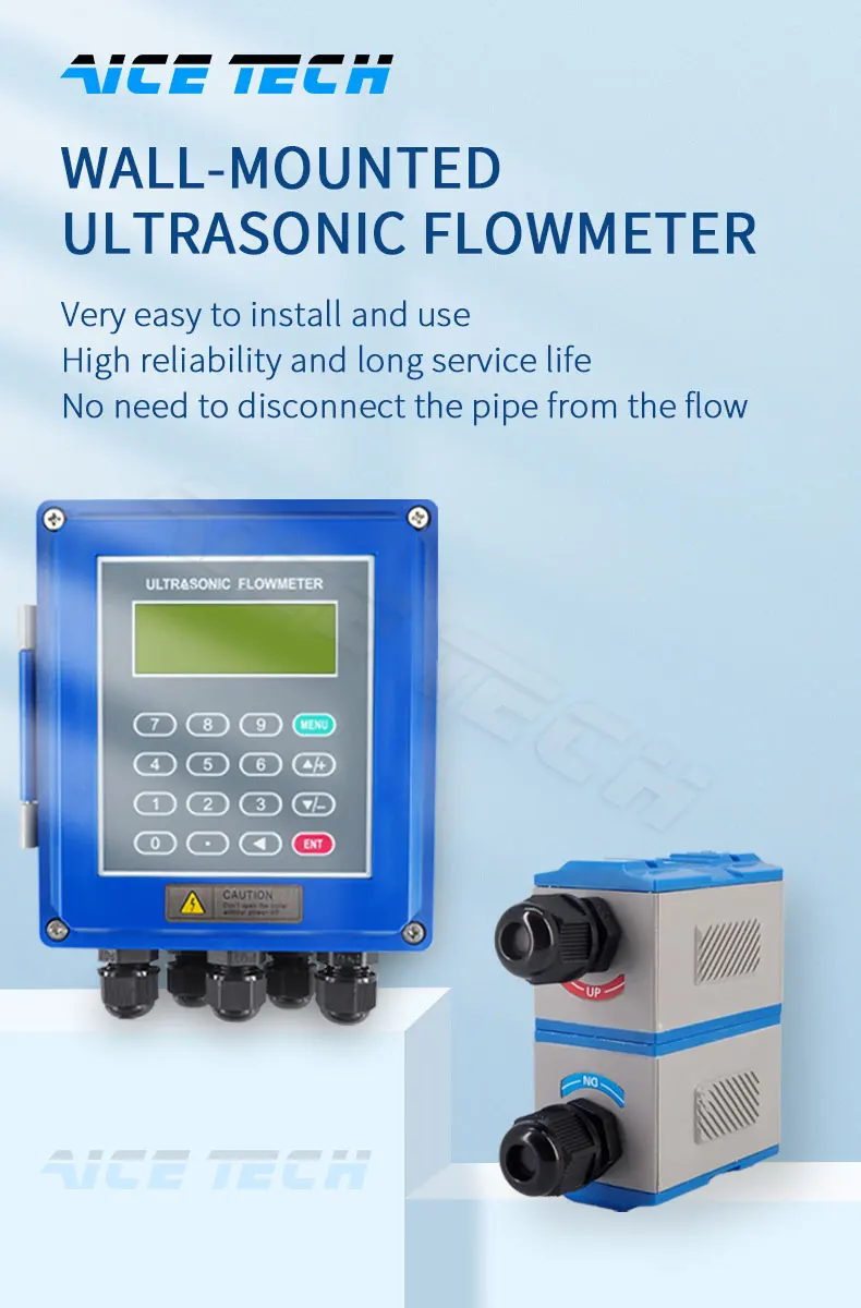 Wall Mounted Pipe Type Inline Ultrasonic Flow Meter Wall Mounted Clamp ...