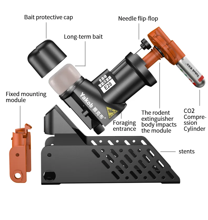 E28 Rodent Killer Gas Pressure Intelligent Automatic CO2 Mouse Trap