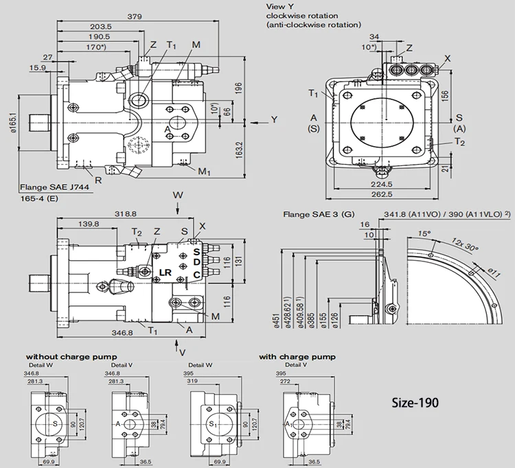 Rexroth A11vlo Series A11vlo130drs/10l-nsd12n00 Hydraulic Axial Piston ...