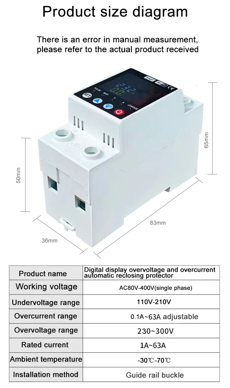 CHOSO 2P 63A Single Phase WiFi Remote Control Smart Socket PC ...