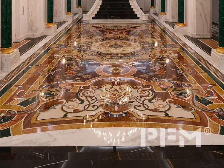 Custom Luxury Villa Hall Italian Marble Flooring Border