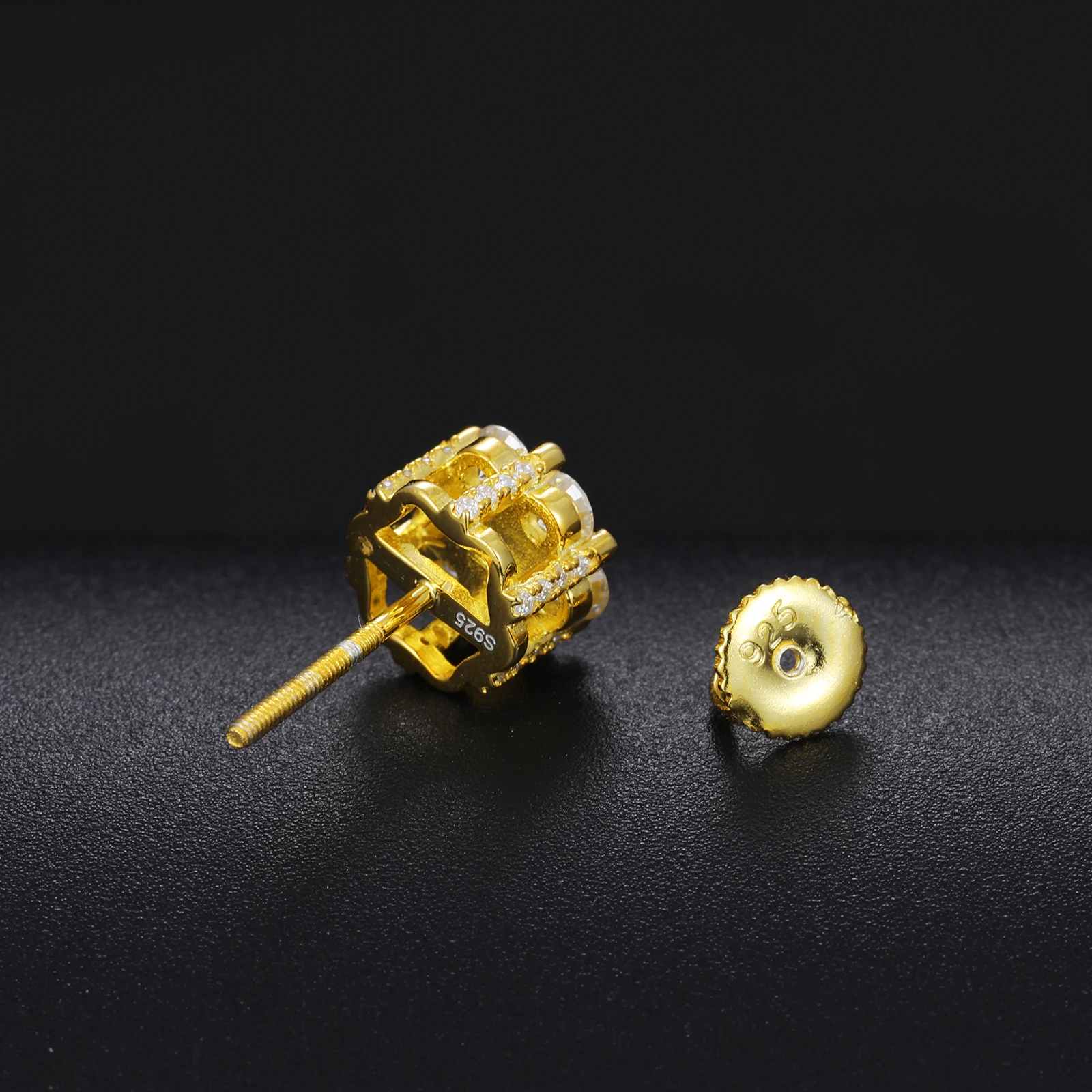 Honeycomb Stud Earrings - Luxury Hiphop Style Rapper Jewlery