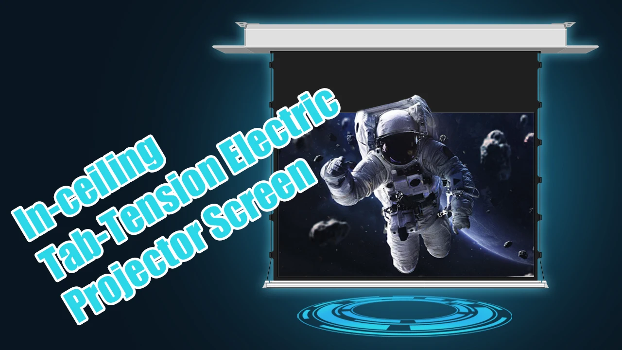 Fabric Flexible Pvc Alr Rejection In-ceiling Electric Projector Screen ...