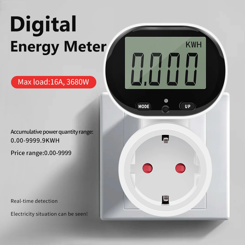 High Quality Digital Energy Meter 0.00-9999.9 KWH Electric Wattmeter ...