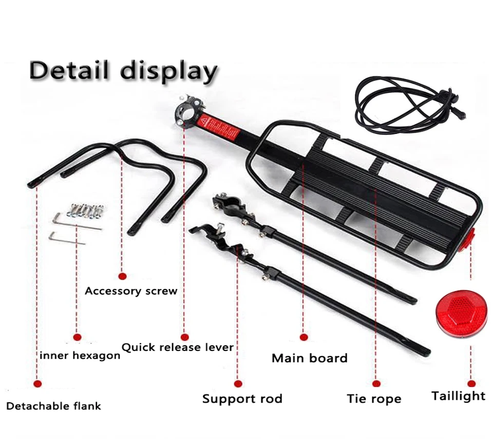 Mtb Bmx Bicycle Luggage Carrier Cargo Rear Rack Alloy Shelf Cycling ...