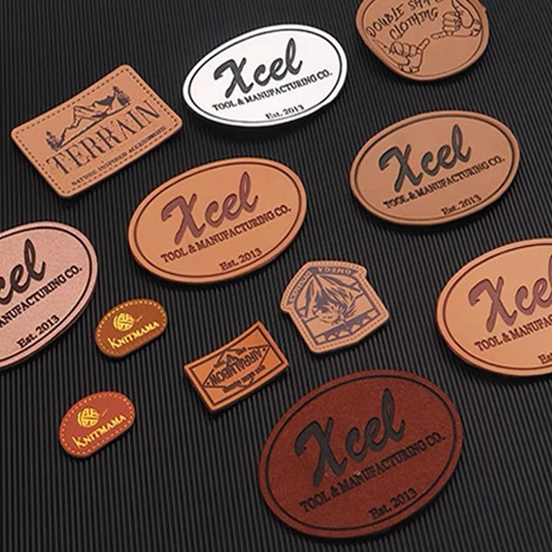 Wholesale Design Custom 3d Name Logo Embossed Genuine Leather Patches ...