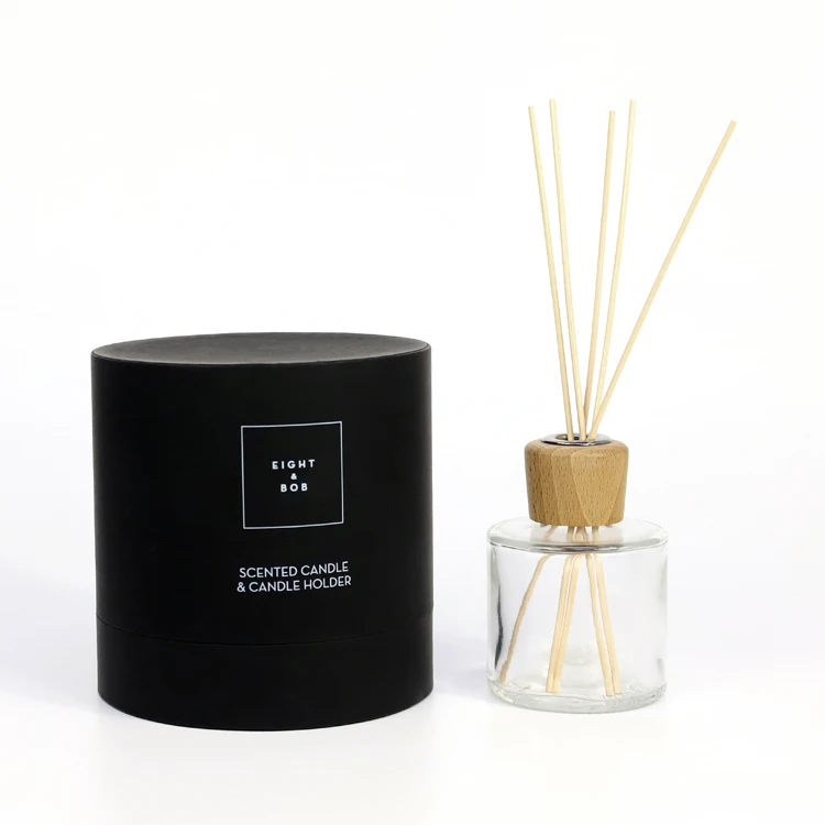 Luxury Black Cardboard Aroma Home Fragrance Reed Diffuser Glass Bottle ...