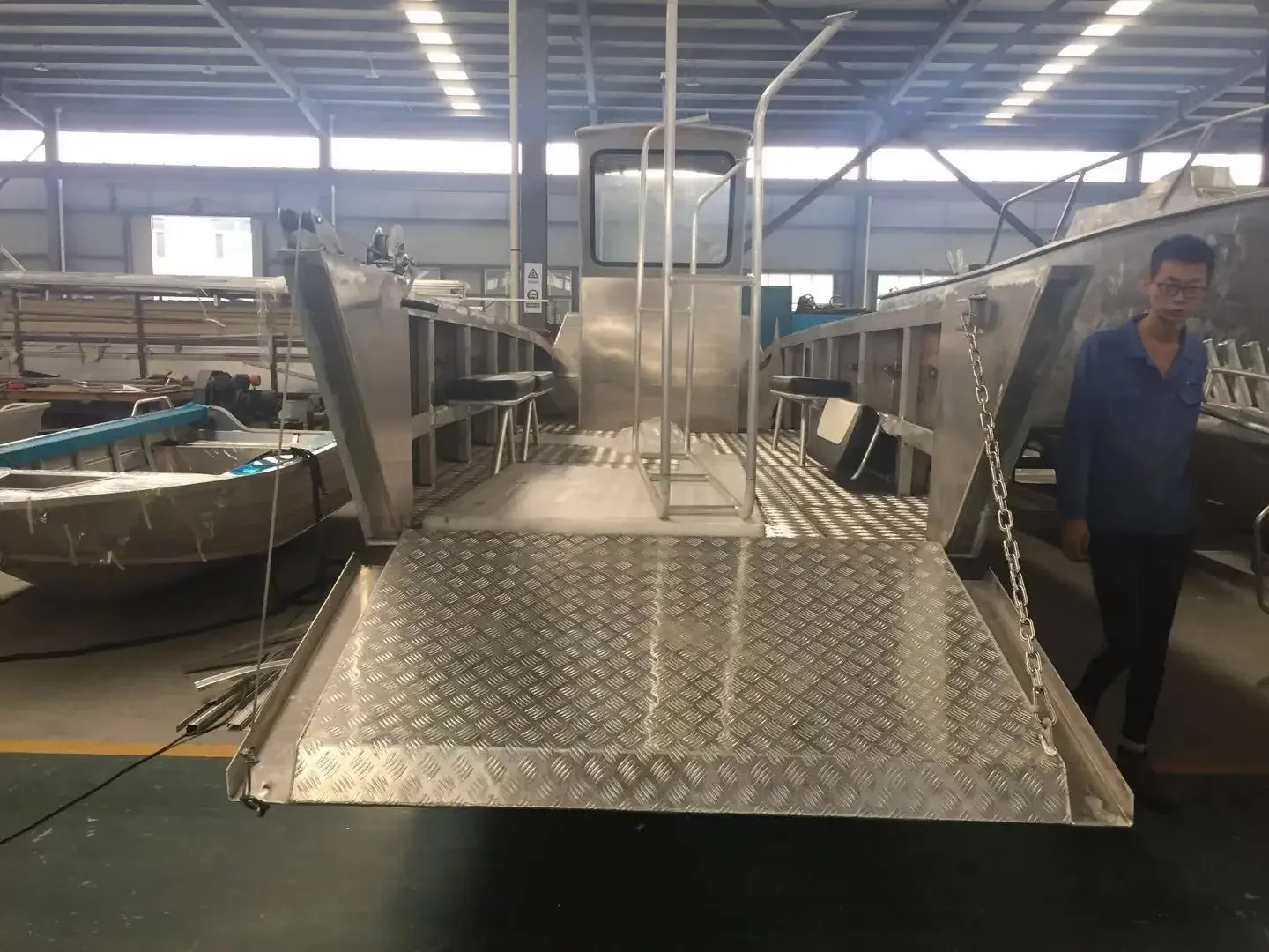 9m Vessel Working Boat Landing Craft Aluminum Boat with Wheel House ...