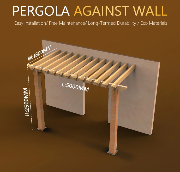 Foshan Wooden Plastic Composite Outdoor WPC Garden Gazebo