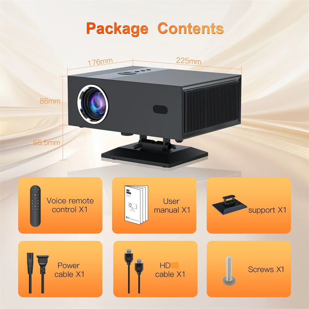 HXSTAR X6 Portable Projector - 1080P Home Cinema Experience