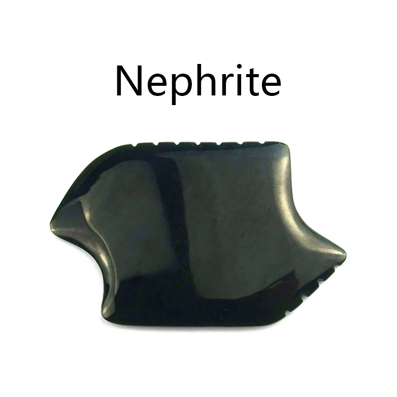 Z-Shape Nephrite Jade Gua Sha Massage Tool Natural Crystal Guasha Stone ...