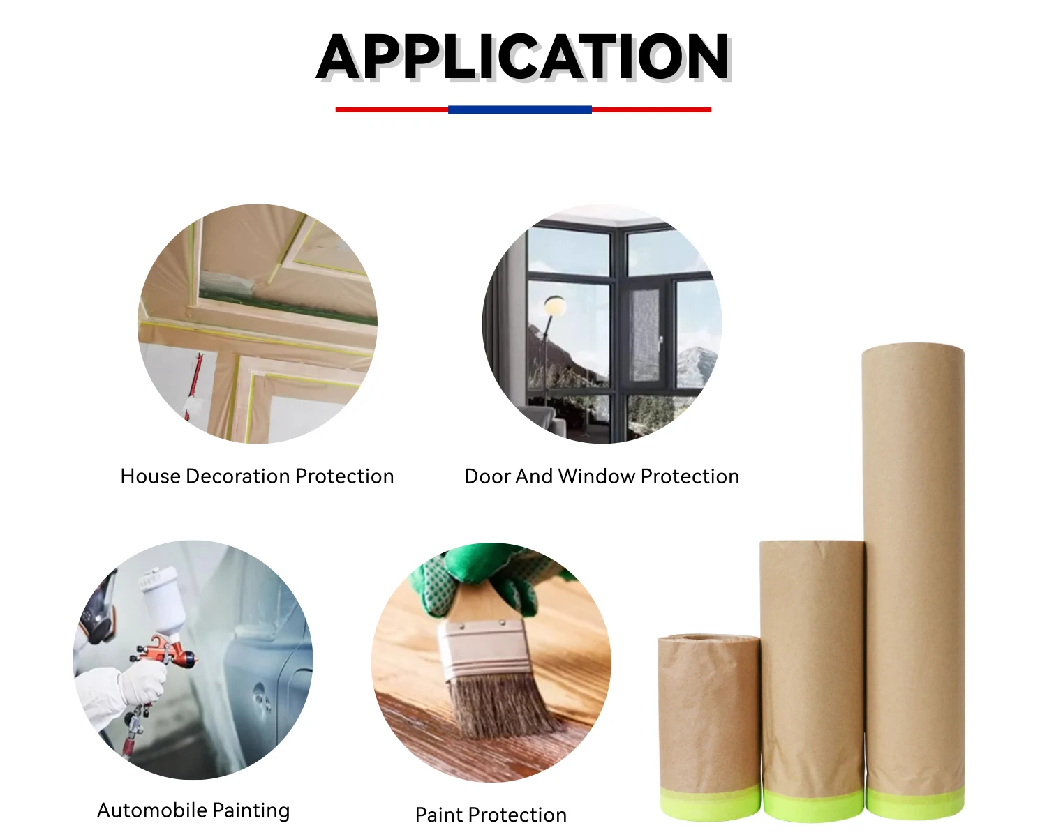 Factory Manufacture Pre-taped Car Kraft Masking Paper for Car Painting ...