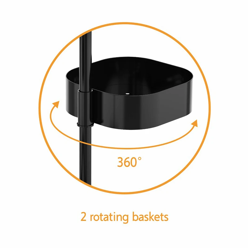 Nordic Modern Style 3-Tier Rotation Storage Rack High Quality Basket ...