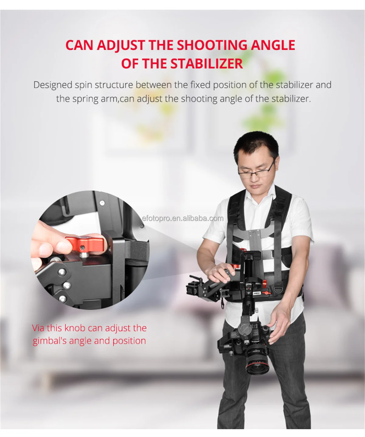 Factory Video Camera Gimbal Gear Support Vest Spring Arm Stabilizer For ...