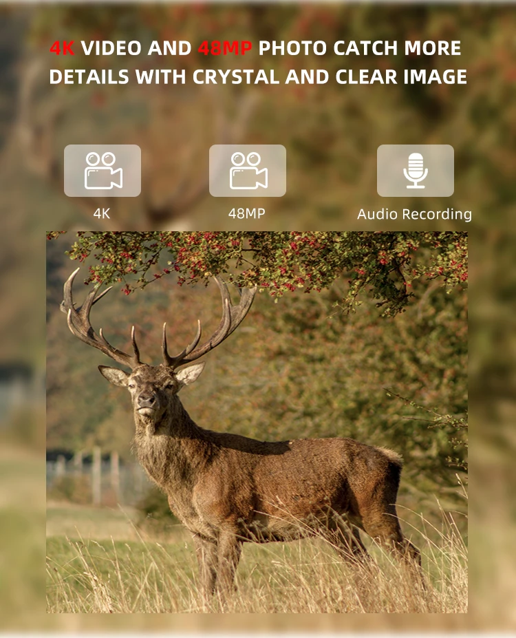 48MP 4K Solar Power Integrated Outdoor Security Camera